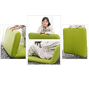 UXZDX Lazy Sofa,Large Floor Sofa Adjustable Back Video Gaming Sofa Folding for Bedroom Living Room Home Office Lounge,Green 98cmx60cmx43cm