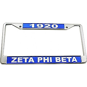 Zeta Phi Beta Metal Silver License Frame