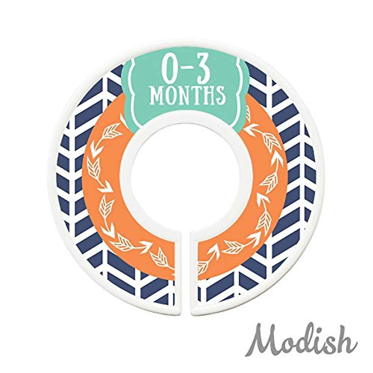 Modish Labels Baby Clothes Size Dividers, Baby Closet Organizers, Closet Size Dividers, Baby Closet Organizers, Clothes Organizer, Boy, Woodland, Arrows, Nordic, Boho, Navy Blue, Mint, Orange (Baby)
