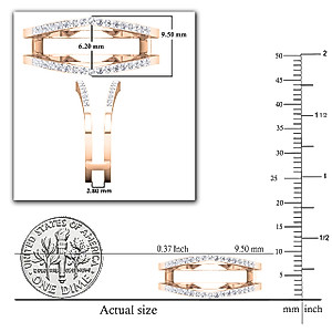Dazzlingrock Collection 0.25 Carat (Ctw) Round White Diamond Enhancer Guard Wedding Band for Women in Rose Gold, Size 7
