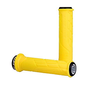 FIFTY-FIFTY Mountain Bike Handlebar Grips, Single Lock-on MTB Grips, Comfortable and Lock On, Non-Slip Bicycle Handle, Fit for All Mountain, Enduro, Downhill (Yellow)
