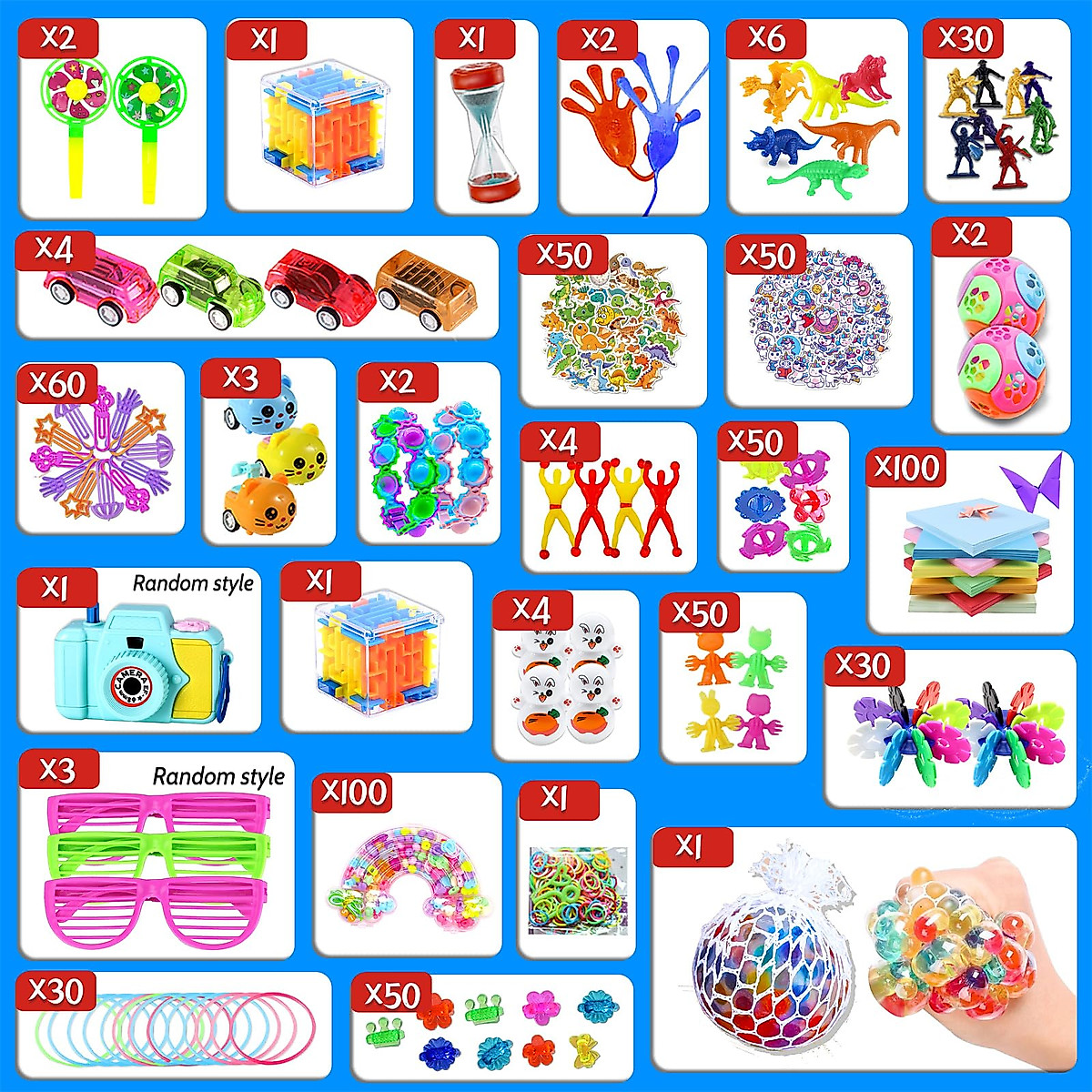 200 pcs Party Favors for Kids, Fidget Toys Pack, Stocking Stuffers, Easter Basket Stuffers, Birthday Gift Toys, Prize Box Toys, Treasure Box Birthday Party, Goodie Bag Stuffers, Carnival Prizes, Pinata Filler Stuffers Toys for Classroom, Assortment Party