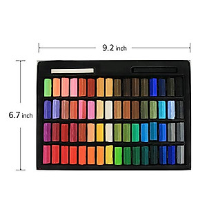 HA SHI Soft Chalk Pastels, 64 colors + 2pcs Non Toxic Art Supplies, Drawing Media for Artist Stick Pastel for Professional, Kids, Beauty Nail Art, Pan Chalk Pastel