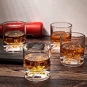 Baseball Whiskey Glass - 12oz Whiskey Glass by The Wine Savant - Perfect for Any Occasion, Baseball Lovers, Baseball Gifts, Baseball Themed Party, Baseball Birthday Gift Set (4)