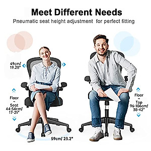 YONISEE Desk Chair - Ergonomic Office Chair Swivel Computer Chair with Flip-up Armrest, Adjustable Lumbar Support, Height Tilting Adjustment, Home Office Desk Chairs Mesh Task Rocking Executive Chair