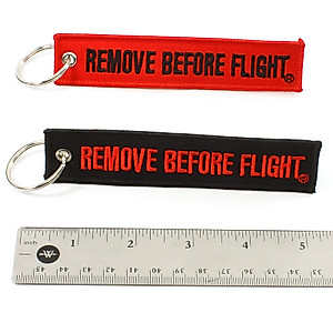 Rotary13B1 Remove Before Flight Key Chain - Black & Red Combo 2 Pack