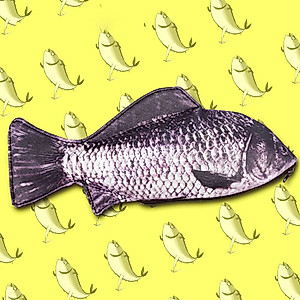 Opexicos 2Pcs Carp Pen Bag Realistic Fish Shape Make-up Pouch Pen Pencil Case with Zipper