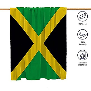 Jamaica Flag Jamaican Blanket Flannel Throw Blanket for Couch,Super Soft Cozy Warm Blanket Lightweight Throws for Bed Living Room, Gifts for Women Birthday Christmas 60"x50"