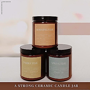 Blessed Is She - Sandalwood & Vanilla Scented Glass Candle Jar with Lid - 7.2 Oz | 100% Natural  Soy Wax with Wood Wick Candles | 70-84 Hours Long Burning Candles for Home Scented