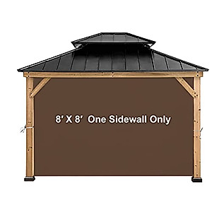 CoastShade Gazebo Replacement Curtain for 8x8 or 10x10 or 10x12 Summer Outdoor Gazebo,6.7FT Height,Only 1 Panel Sidewall,Autumn Gazebo Sidewall ，Brown