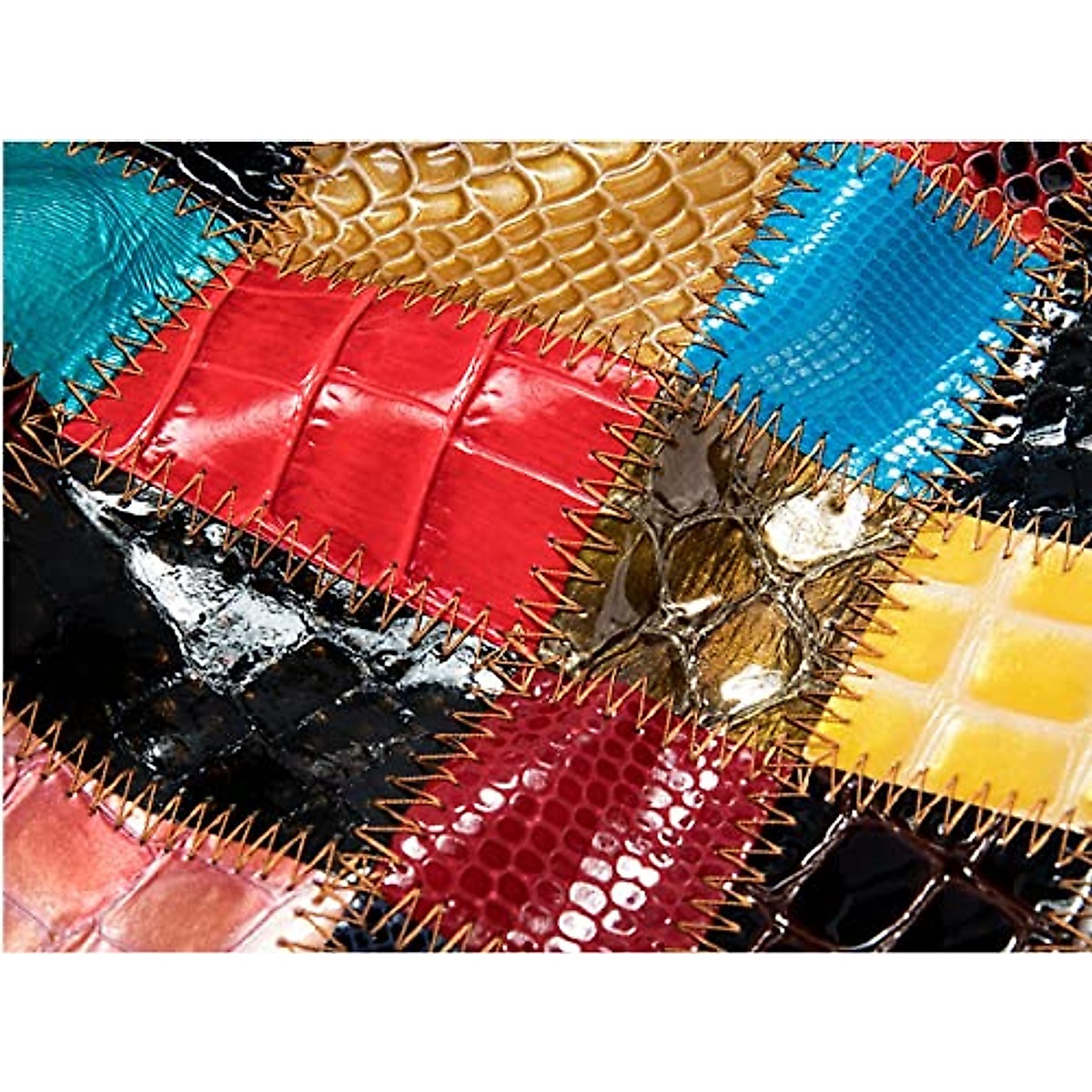 Aslana Women's Genuine Leather Wallet Patent Leather Retro Vintage Patchwork Embossed Flower Floral Wristlet Clutch Bag (Long, Long, Trifold Patent Leather Diamond)