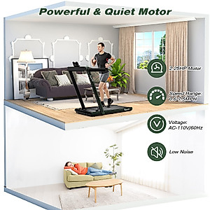 Under Desk Treadmill, Superfit 2 in 1 Walking Pad Treadmill Under Desk for Office Home Use, Portable Desk Treadmills with Remote Control, LED Display for Walking and Jogging