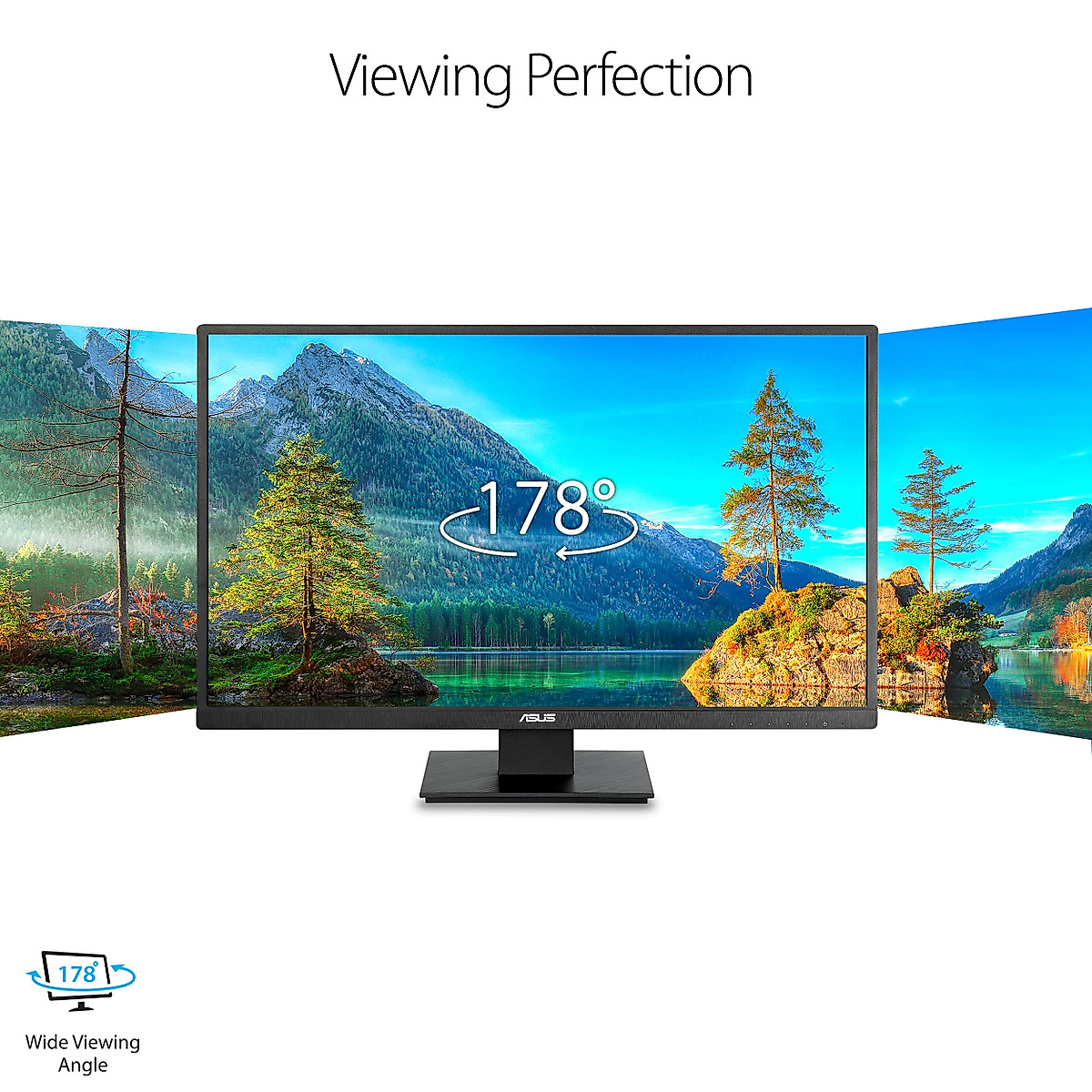 ASUS 27" 1080P Monitor - Full HD, Eye Care, Low Blue Light, Flicker-Free, VESA Mountable, Anti-Glare, D-Sub, HDMI Computer PC Monitor - VA279HAE