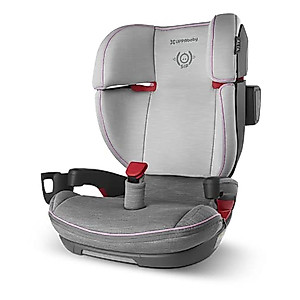 UPPAbaby ALTA Booster Seat - Sasha (Grey Melange/Pink Accent) + Extra Cup Holder for ALTA
