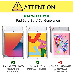 Azzsy Case for iPad 9th Generation/iPad 8th Generation/iPad 7th Generation (10.2 Inch, 2021/2020/2019 Model), Slim Heavy Duty Shockproof Rugged Protective Case for iPad 10.2 inch, Black