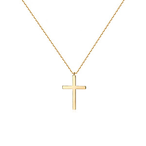 MEVECCO Dainty Gold Cross Necklace for Women,14K Gold Plated Cute Tiny Faith/Crucifix Religious Delicate Minimalist Necklace