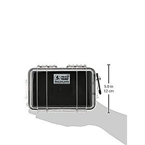 Pelican 1040 Micro Case (Black/Clear), Model:1040-025-100