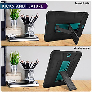 DETUOSI Shockproof Case for Samsung Galaxy Tab S2 9.7" 2015 (SM-T810/ T813/ T817T/ T817V),3-Layers Hybrid Heavy Duty Multi-Angle Kickstand Protective Cover for Samsung Galaxy Tab S2 9.7" Case for Kids