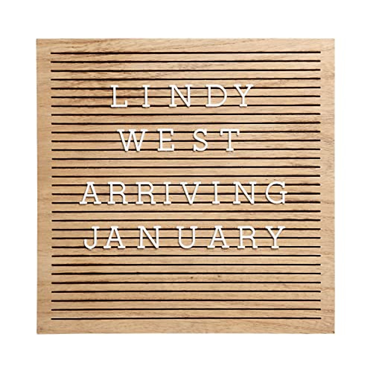 Pearhead Classic Wooden Letterboard for Home Décor, Baby Announcement or Pregnancy Announcement, Baby Keepsake Photo Sharing Prop, Milestone Moments Letterboard