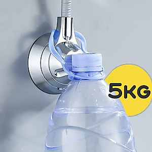 360° Shower Head Holder Adjustable Handheld Showerhead Bracket Adjustable Shower Holder, Removable No-Punching Wall Mounted Shower Head Bracket (Black)