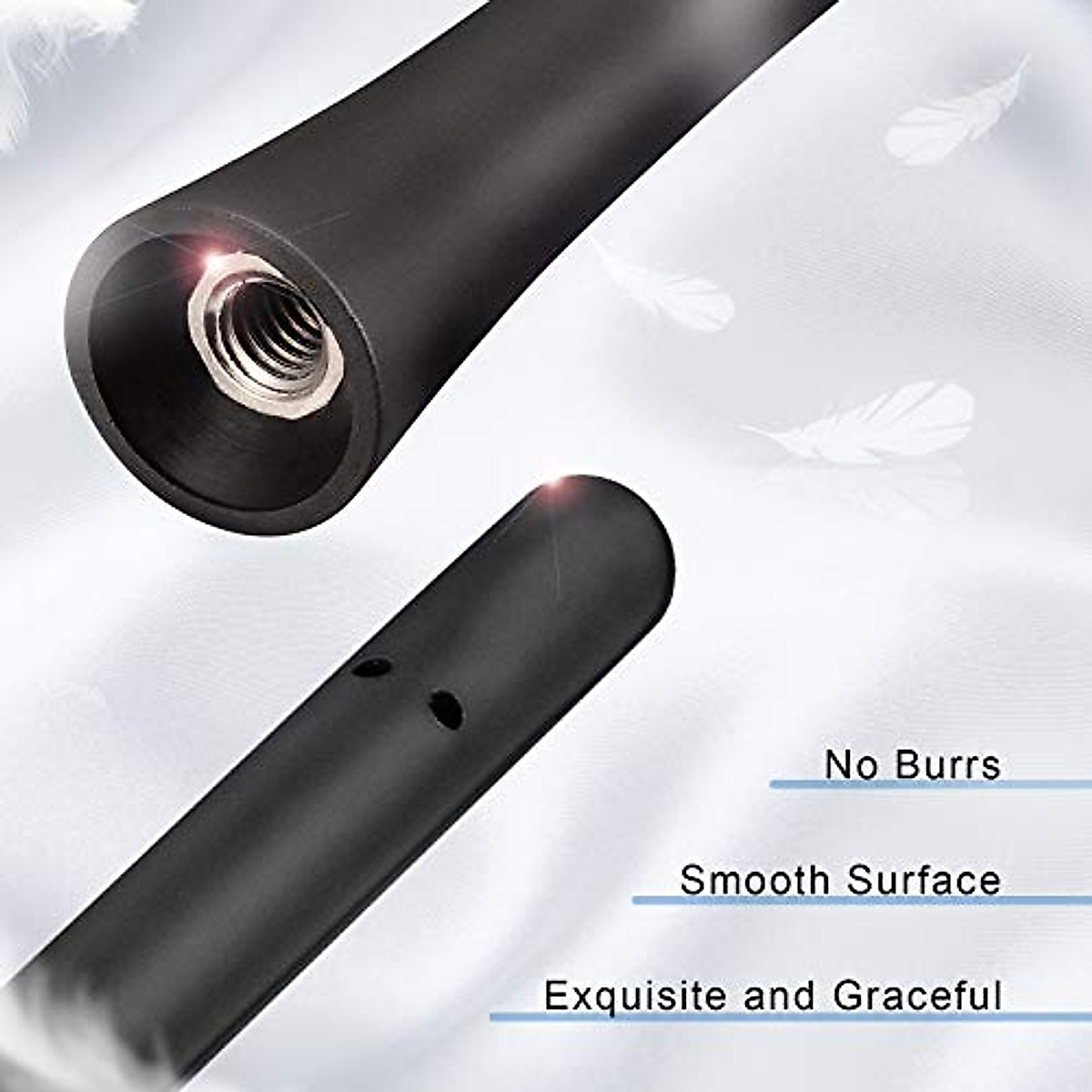 Eightwood Universal Car Radio Rubber Antenna Mast 7 inch FM AM Roof Mount Vehicle Antennae Replacement with M4 M5 M6 Screw Adapter