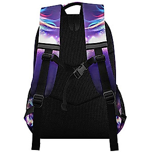 MCHIVER Unicorn Backpack for Girls Boys Rainbow Galaxy Lightweight School Bookbag with Adjustable Chest Strap for Elementary Kids - Durable 16.7 Inch