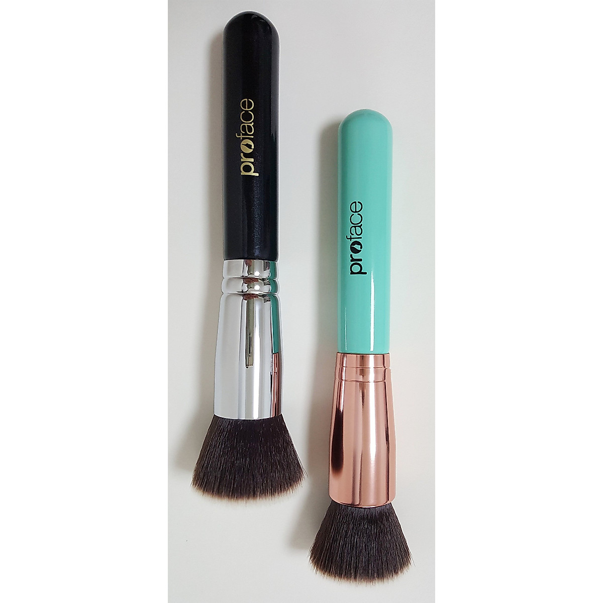 Mypreface Synthetic Blush and Bronzer Brush - Angled Kabuki Makeup Brush: Premium Foundation Brush Perfect for Face Contouring and Highlighting with Creams and Powders (Black)