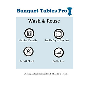 Banquet Tables Pro 8 Ft White Stretch Tight Fit Spandex Rectangular Folding Tablecover for 30Wx96Lx30H Folding Patio Tables, Banquet,Party