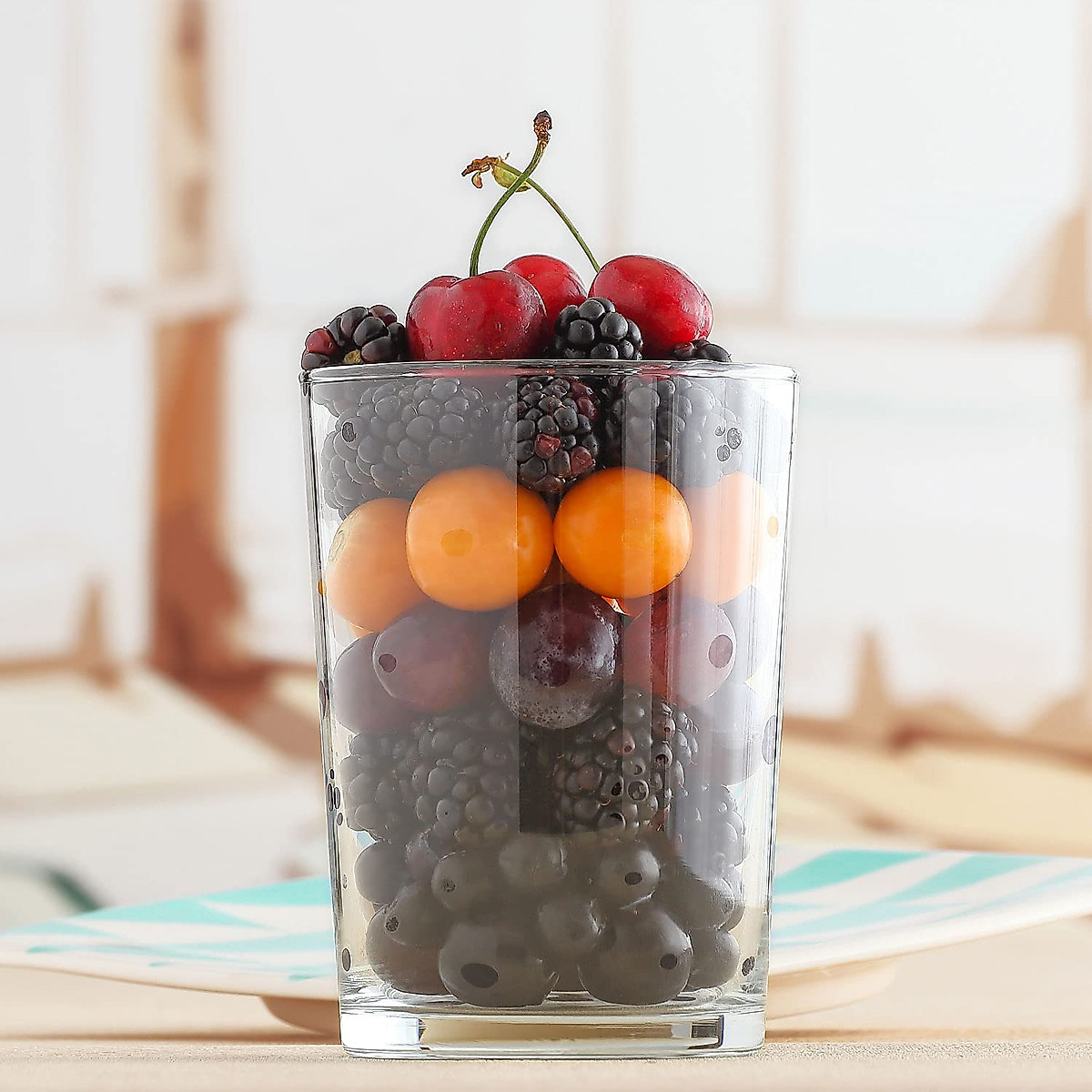 lav Highball Glasses Set of 6 - Clear Drinking Glasses 17.5 oz - Cold Beverage Glasses for Water and Beer - Made in Europe