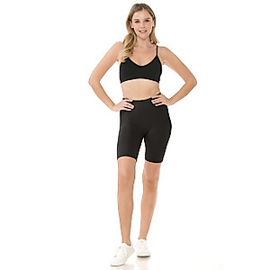 Leggings Depot Women's Buttery Soft Fashion Biker Shorts Athletic Shorts for Yoga, Black, Small