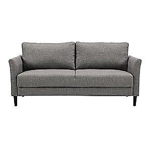 Naomi Home Claire Affordable Modern Couch & Living Room Sofa - Mid-Century Style, Compact Design for Small Spaces - Eco-Friendly Linen - Easy Assembly - Sofa Couch Bliss, Gray