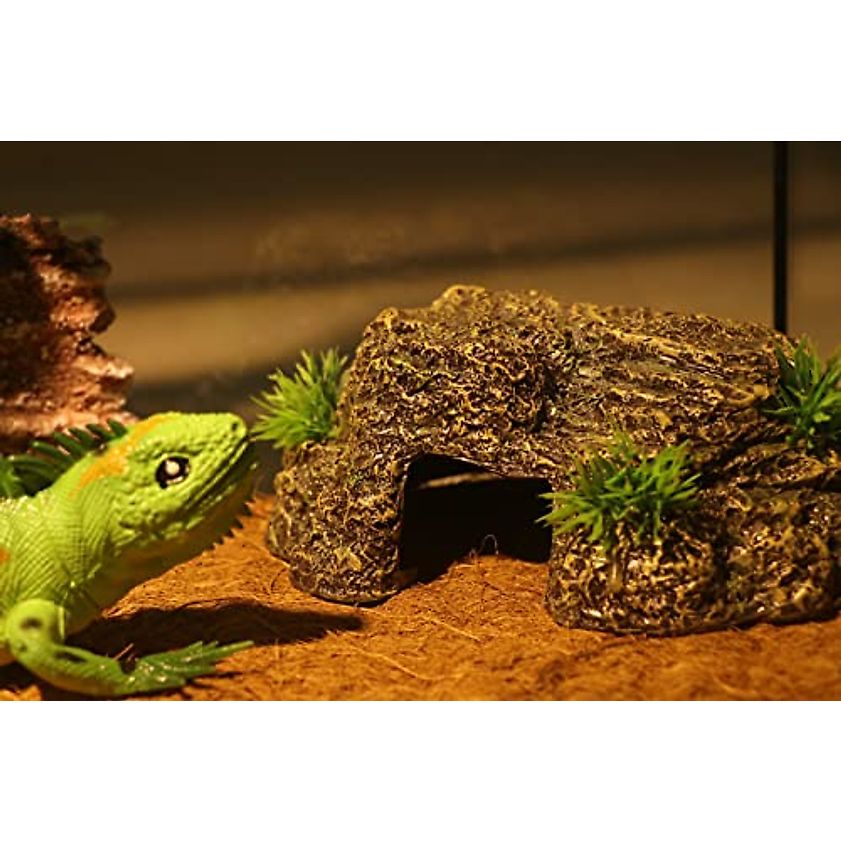 AQUA KT Reptile Cave Hide Natural Hiding Place for Terrarium Amphibian Lizard Snake Bearded Dragon Frog Leopard Terrestrial Gecko Cave