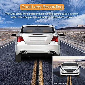 ORSKEY Dash Cam for Cars Front and Rear 1080P Full HD in Car Camera Dual Lens Dashcam for Cars 170 Wide Angle with Loop Recording and G-Sensor