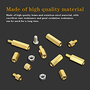 Csdtylh 180Pcs M4 Motherboard Standoffs&Screws&Nuts Kit, Hex Male-Female Brass Spacer Standoffs, Laptop Screws for DIY Computer Build, Electronic Projects, Raspberry Pi, Circuit Board etc.