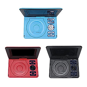 Zyyini Portable DVD Player, 6.8-Inch HD Screen DVD Player,Support 270 Degree Swivel Mobile DVD Player,U Disk/SD/MMC Cassette,with Remote Control,for Car/Kids/Home/Travel(US-red)