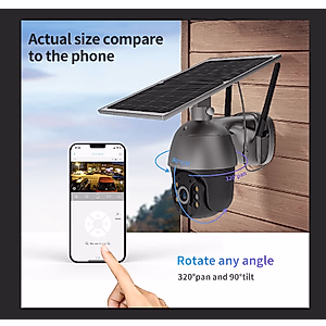 SOLIOM S600 3G/4G LTE Outdoor Solar Powered Cellular Security Camera Wireless,Pan Tilt 360°View Spotlight,1080p Night Vision,2 Way Talk,PIR Motion Sensor,No WiFi,US Version