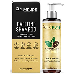 TruePure Hair Bundle - Caffeine Shampoo 8oz + Argan Oil Conditioner 8oz + Biotin Hair Growth Serum 2oz