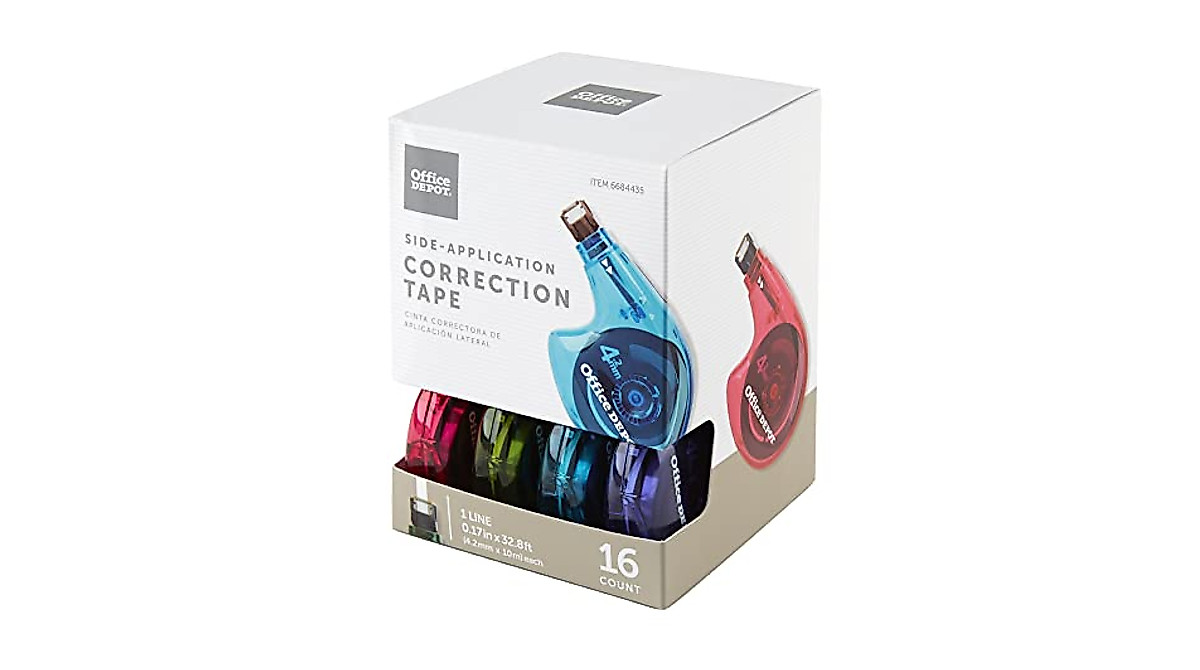 Office Depot Side-Application Correction Tape - Precise & Quick Corrections