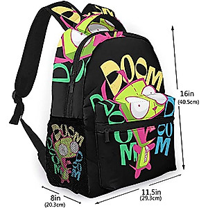 Invader Zim Backpack Laptop Travel Bag Durable Waterproof for School College Student Knapsack