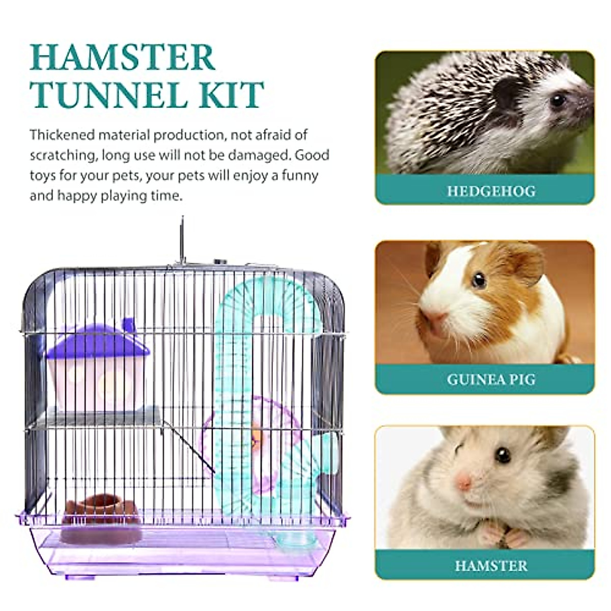 Hamster Bed Hamster Tubes Set, Hamster Tunnel Hamster Tubes and Tunnels Hamster cage Tubes Hamster Tunnels for Small Animal Hideout
