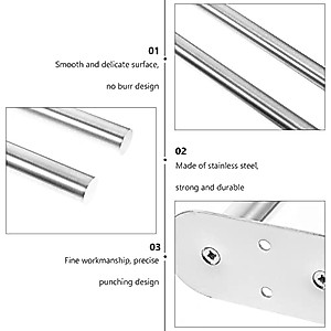 ICOBES Multipurpose Cloth Rod Nail Metal Hangers Metal Clothes Hanger Kitchen Towel Storage Rack Stainless Steel Roll Paper Shelf Wall Mounted Rack Shelf Holders Pegs Metal Coat Hanger Towel Bar/Silve