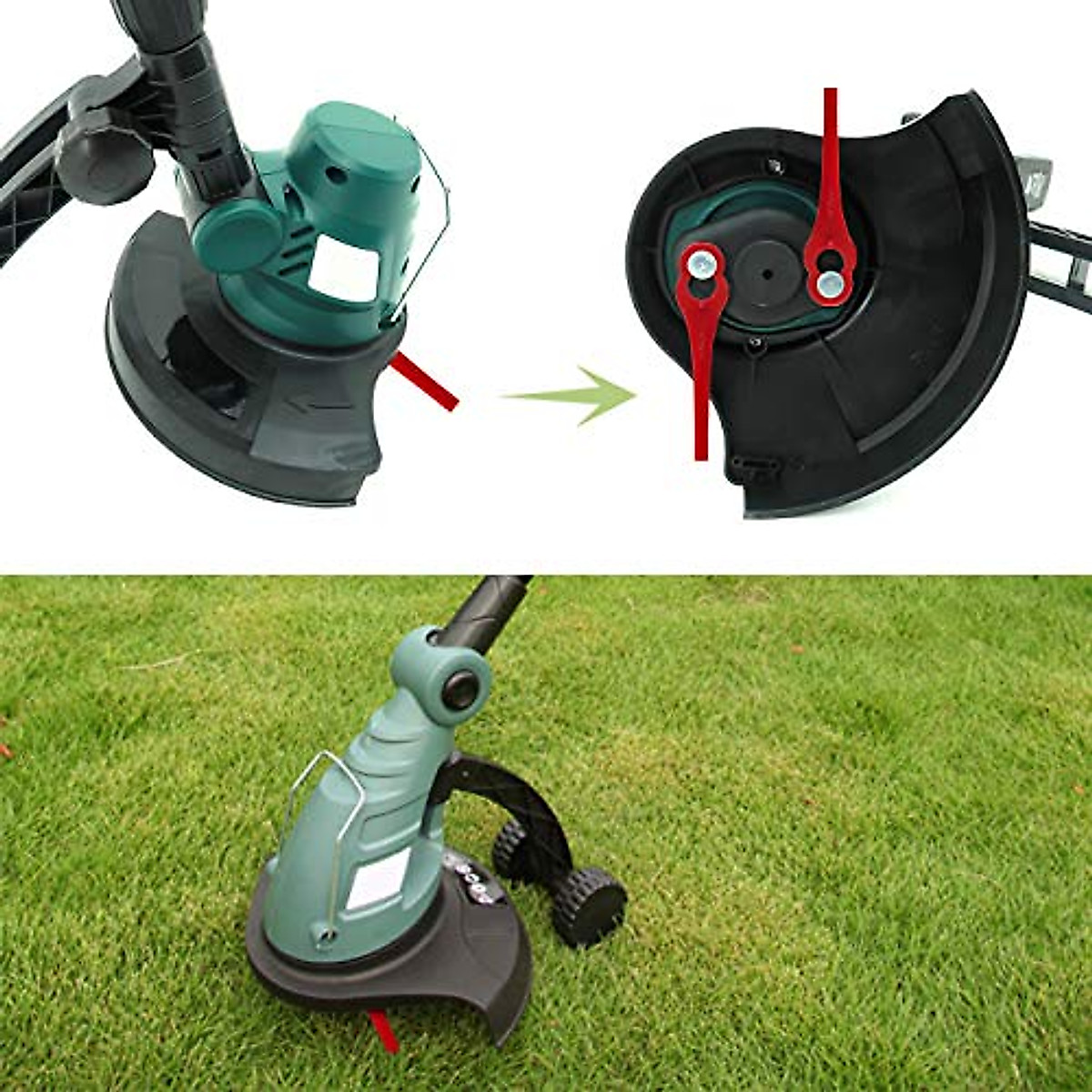 GWHOLE 100 Pcs Plastic Mower Blades Cutters Replacement Garden Lawn Trimmer Accessories