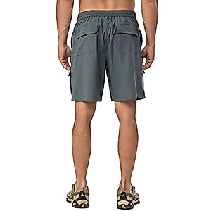 Little Donkey Andy Men's Hiking Cargo Shorts Quick Dry Lightweight Stretch Shorts for Golf Fishing (Grey L)