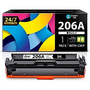 Smart Ink Compatible Toner Cartridge Replacement for HP 206A 206 A with Built-in Chip to use with MFP M283fdw M283cdw M255dw M255nw