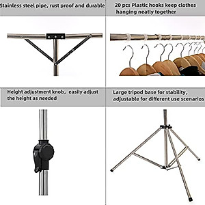 PIKPUK Folding Clothes Drying Rack with Telescopic Arms, 70 Inch Adjustable Laundry Drying Racks for Indoor and Outdoor, Heavy Duty Stainless Steel Garment Rack, Portable and Space Saving.