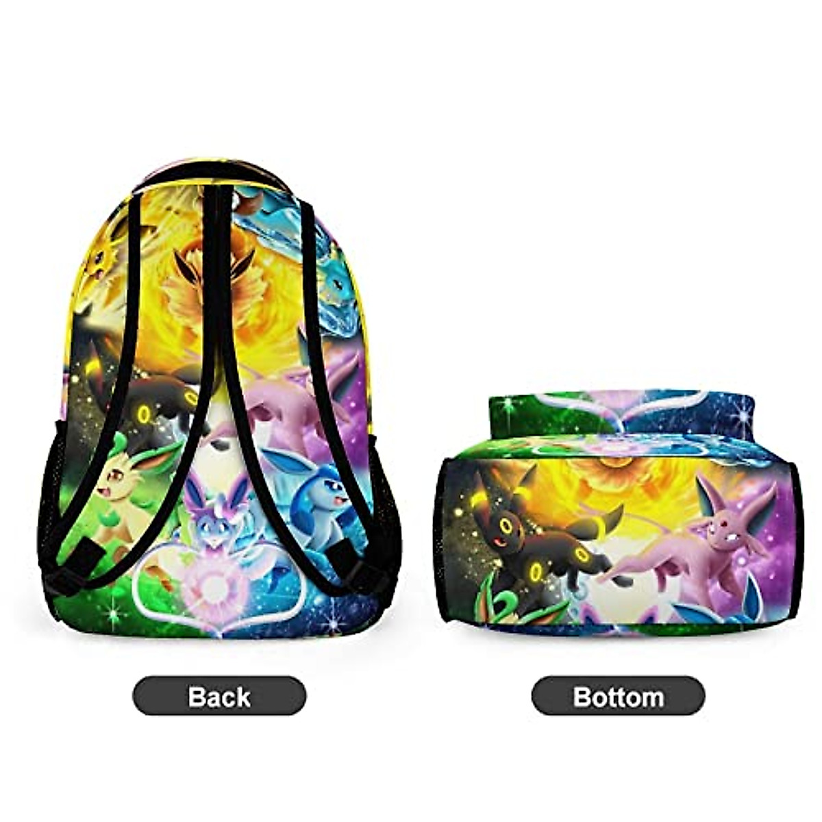 Anime Go Eev-ee Evolutions Backpack Versatile Stylish Multifunctional Anime Bag- for Work Leisure
