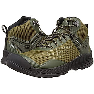 KEEN Men's NXIS Evo Mid Height Waterproof Hiking Boots, Forest Night/Dark Olive, 14