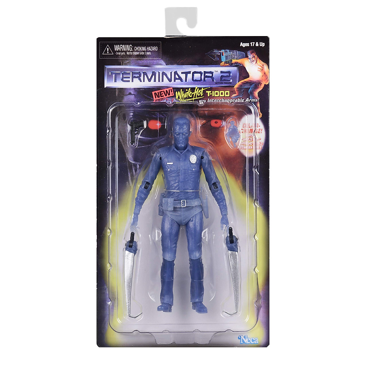 NECA - Terminator 2-7" Scale Action Figure - Kenner Tribute - White Hot T-1000