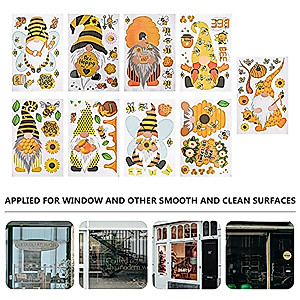 9Pcs Bee Festival Themed Stickers Lovely Electrostatic Window Stickers (Yellow) Home Decor for Celebration Party