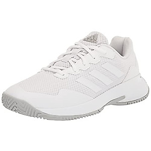 adidas Women's GameCourt 2 Tennis Shoe, White/White/Grey, 9.5